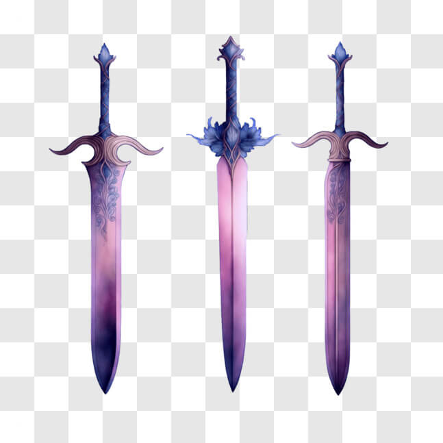 Download Fantasy Themed Pink and Purple Swords PNGs Online - Creative ...
