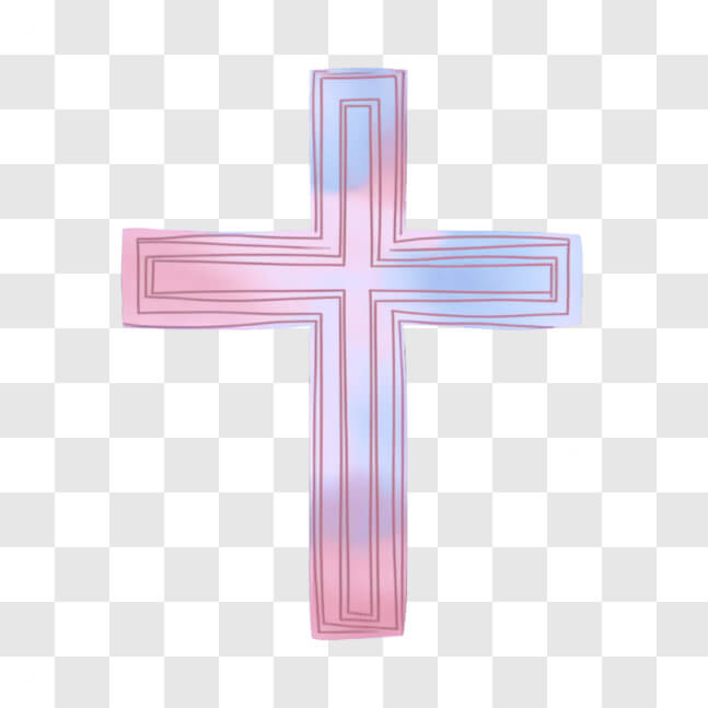 Descarga Cruz cristiana en rosa y azul sobre fondo negro PNGs En Línea ...