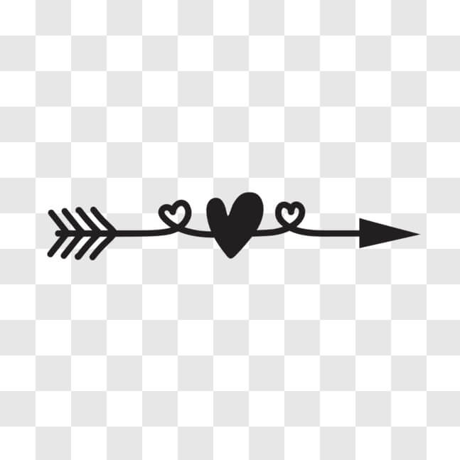 Download Heart Arrow Black and White Image for Various Occasions PNGs ...