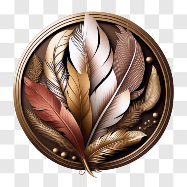 Download Circular Feather Design with Beads in Various Colors PNGs ...