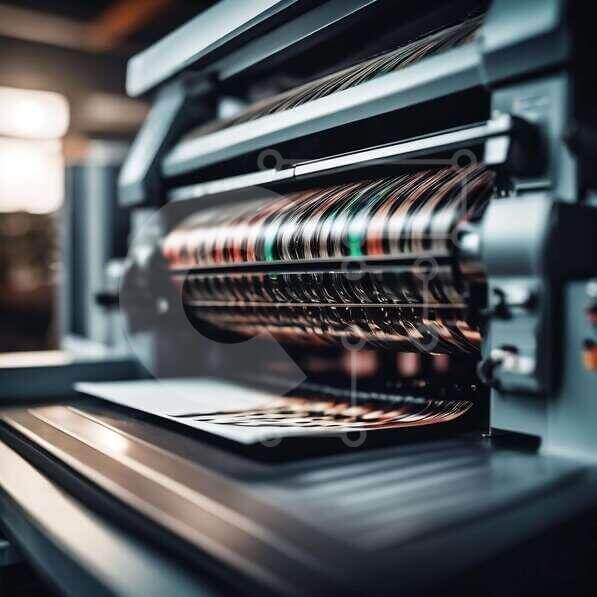 Printing Machine in Process of Printing Multiple Sheets stock photo ...