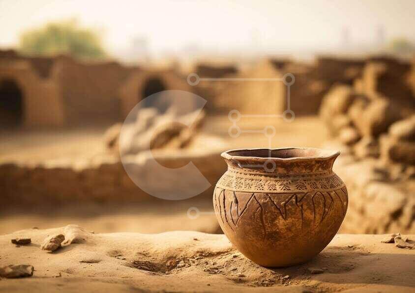 Ancient Pottery at Archaeological Site stock photo | Creative Fabrica