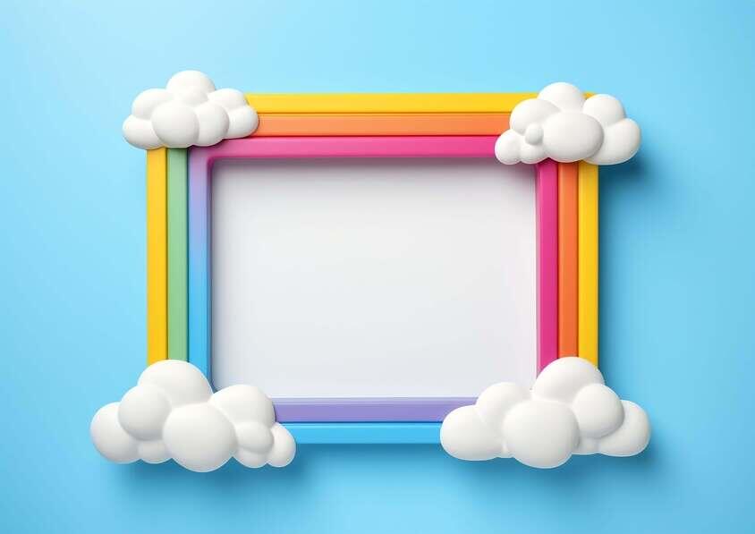 Download Colorful Cloud Frame for Photos and Artworks Backgrounds ...