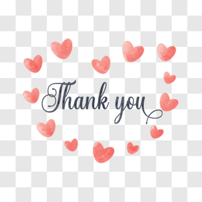 Download Thank You Hearts with Love Message on Black Background PNGs ...