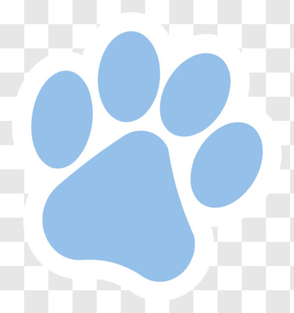 Download Blue and White Pet Paw Print Sticker for Identification PNGs ...