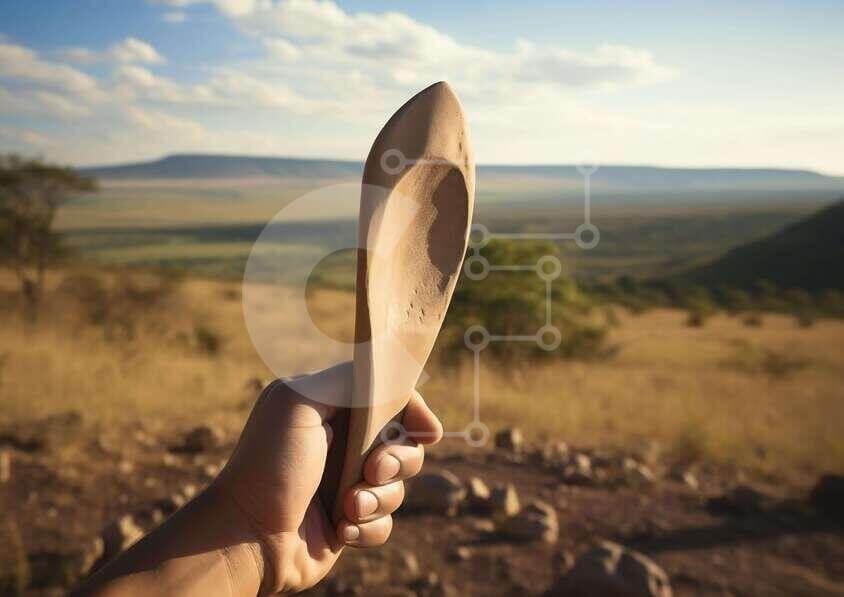 Wooden Object in Hand - Artifact Collection stock photo | Creative Fabrica
