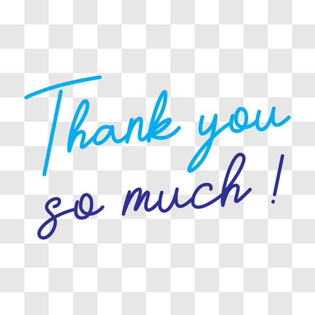Télécharger Merci Beaucoup en Lettrage Bleu sur Fond Noir PNGs En Ligne ...