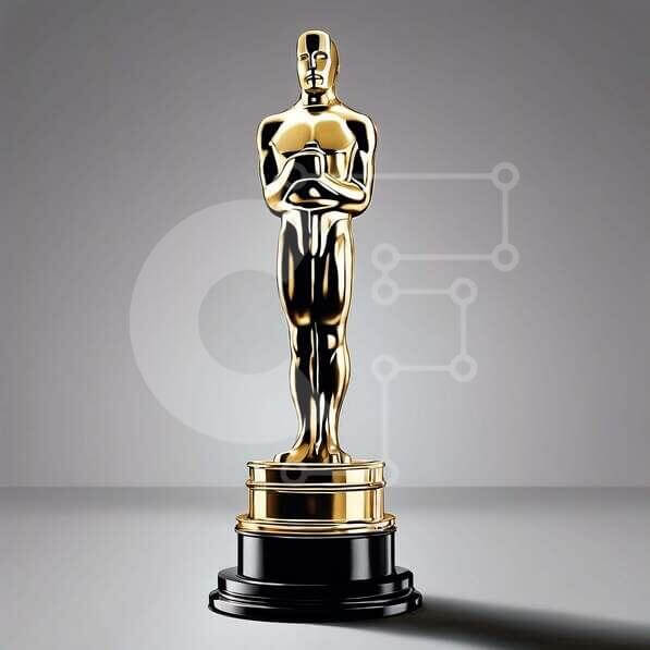 Shining Gold Oscar Statue stock photo | Creative Fabrica