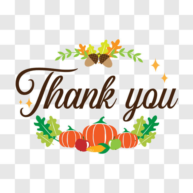 Download Thank You Sign with Fall-Themed Decor PNGs Online - Creative ...