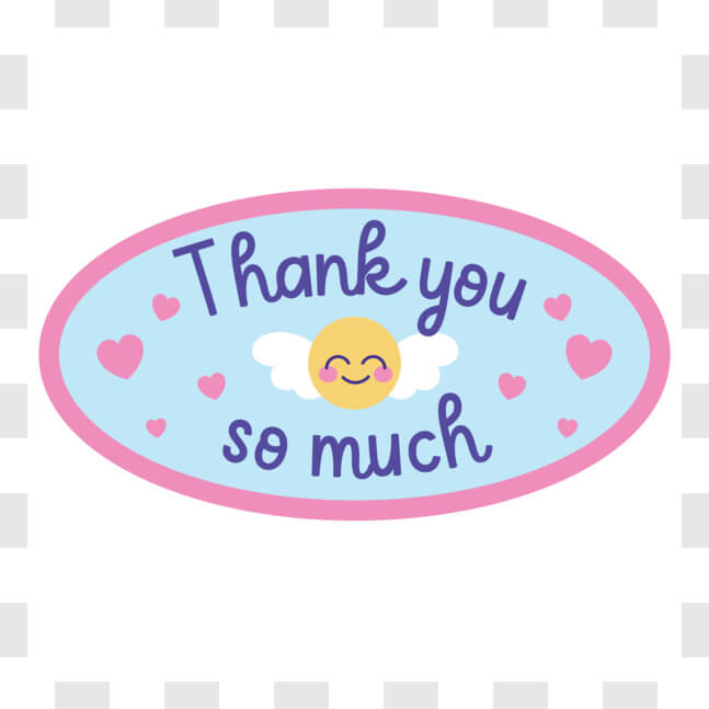 Download Thank You So Much Sticker with Emoticon and Hearts PNGs Online - Creative Fabrica