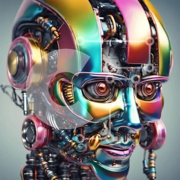 Download Colorful Robot Head representing the future of robotics and ...