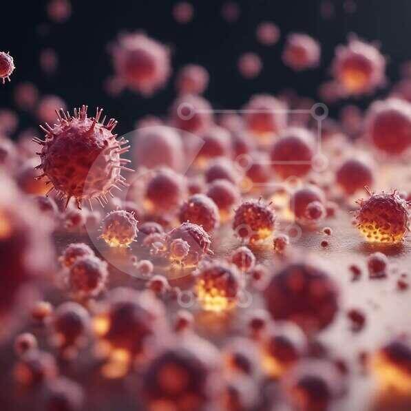 Pink Viruses Floating - Potential Impact on Human Health stock photo ...