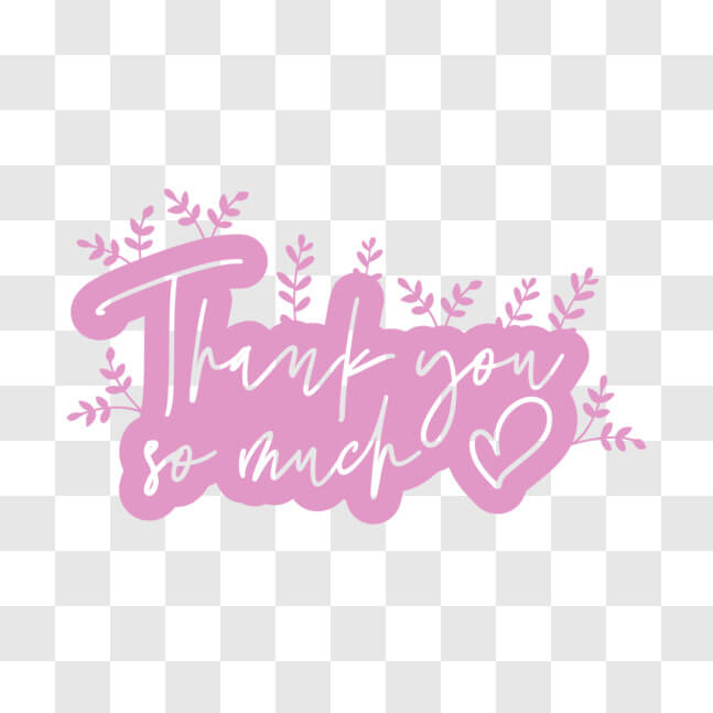 Download Thank You Background with Pink Cursive Lettering PNGs Online ...