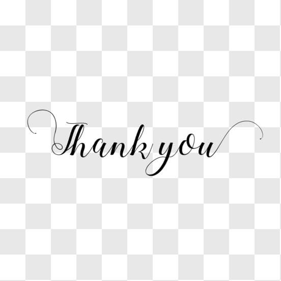 Download Thank You Sign with Cursive Script PNGs Online - Creative Fabrica
