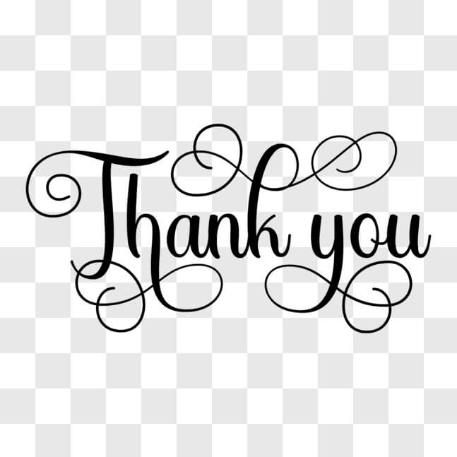 Download Thank You Sign with Cursive Script PNGs Online - Creative Fabrica
