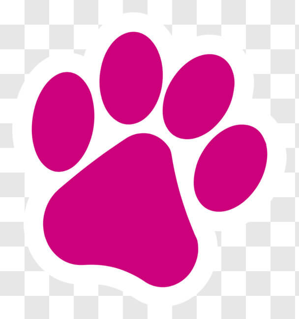 Download Pink Paw Print Sticker on Black Background PNGs Online ...