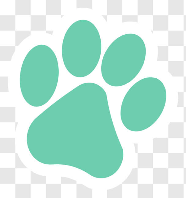 Download Turquoise Dog Paw Sticker with White Spots PNGs Online ...