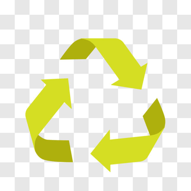 Download Yellow Recycling Symbol with Arrows PNGs Online - Creative Fabrica