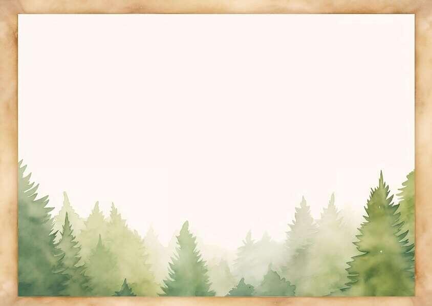 Descarga Pintura de paisaje de bosque acuarela con marco beige ornamentado Fondos En Línea ...