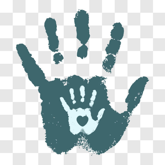 Download Love and Compassion Handprint with Heart Symbol PNGs Online ...