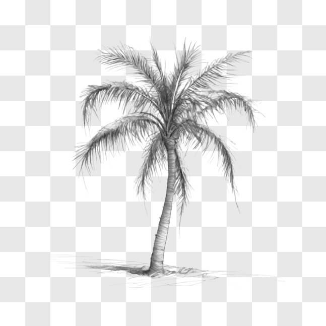 Download Black and White Palm Tree Drawing Sketches Online - Creative ...
