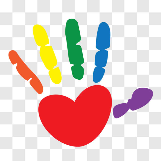 Download LGBTQ Pride Handprint with Colorful Symbols PNGs Online ...