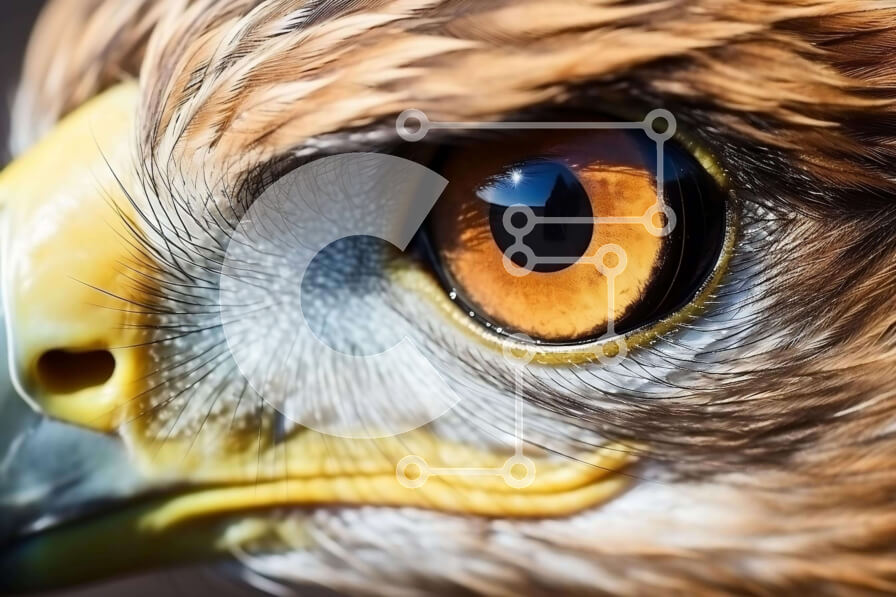 Close-up van Adelaarsoog - Roofvogels stockfoto | Creative Fabrica