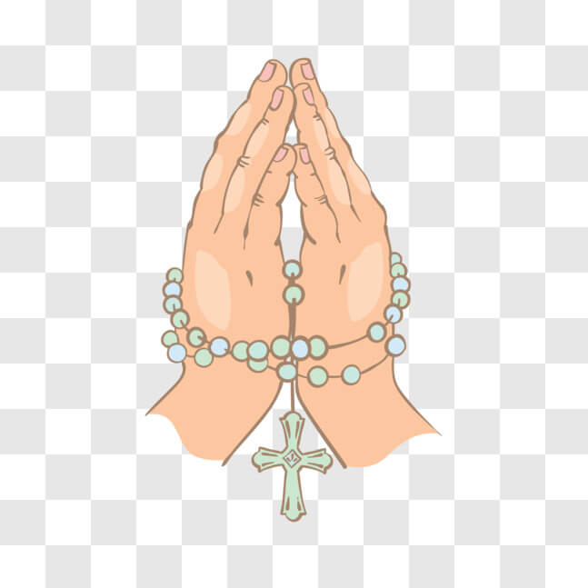 Download Hands Holding Rosary Beads in Prayer PNGs Online - Creative ...