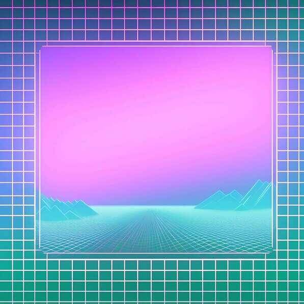 Download 80s Inspired Abstract Landscape with Mountains Backgrounds ...