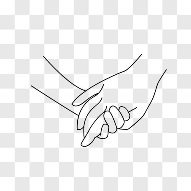 Descarga Dibujo de una línea de dos manos tomadas entre sí PNGs En ...