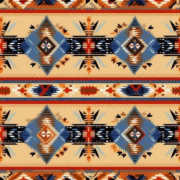 Download Native American Inspired Seamless Pattern in Red, Orange, and ...