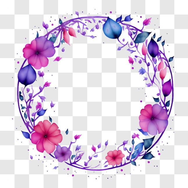 Descarga Marco Circular de Flores para la Decoración Interior PNGs En ...