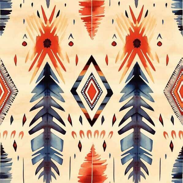 Download Colorful Indigenous Art Pattern in Red, Orange, and Blue ...