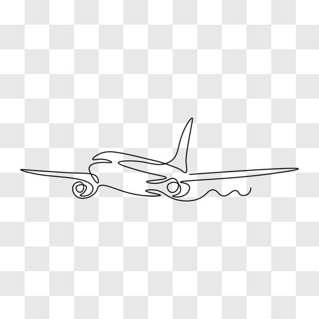 Download Single-line Drawing of Airplane Taking Off PNGs Online ...