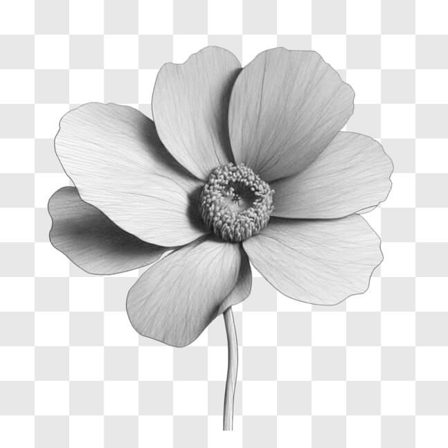 Descarga Dibujo en Blanco y Negro de una Flor Individual Bocetos En ...