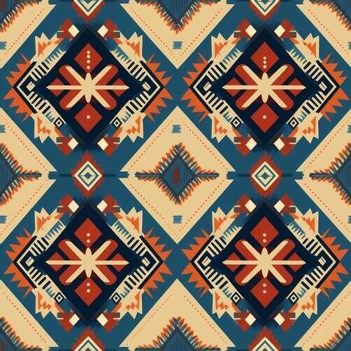 Download Seamless Native American-inspired Geometric Pattern in Red ...