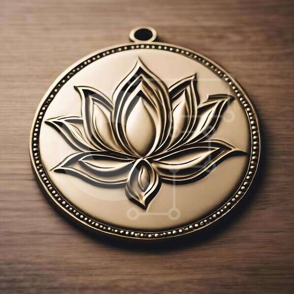 Elegant Gold Lotus Medallion for Your Special Occasions stock photo ...