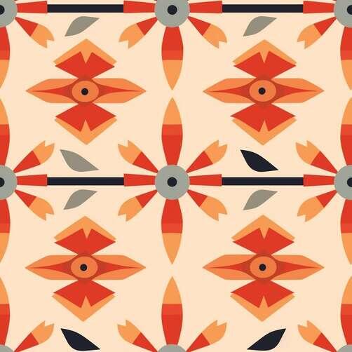 Download Seamless Native American-inspired Geometric Pattern in Red ...