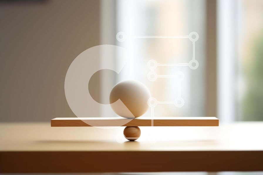 Balanced Egg on Wooden Table stock photo | Creative Fabrica