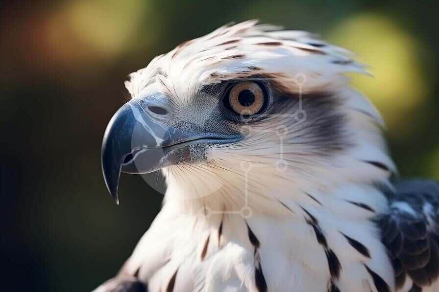 Intense Eagle Stare: Close-up with Open Beak stock photo | Creative Fabrica