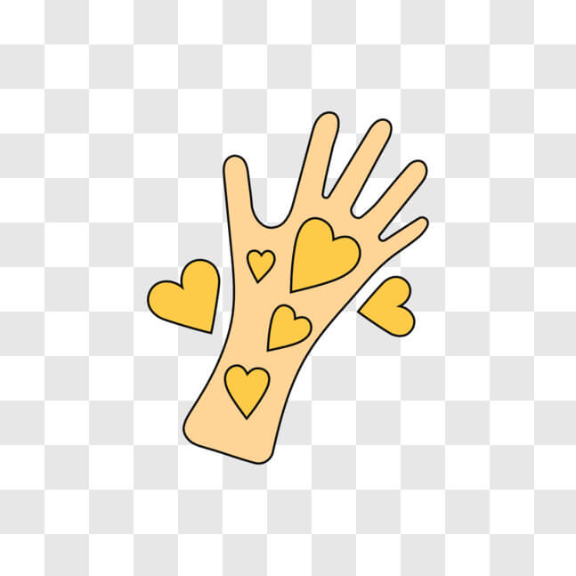 Download Yellow Heart Hand Icon for Love and Care PNGs Online ...