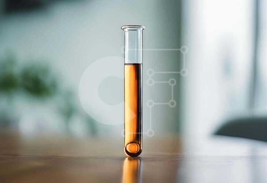 Orange Liquid Test Tube in Laboratory Setting stock photo | Creative ...