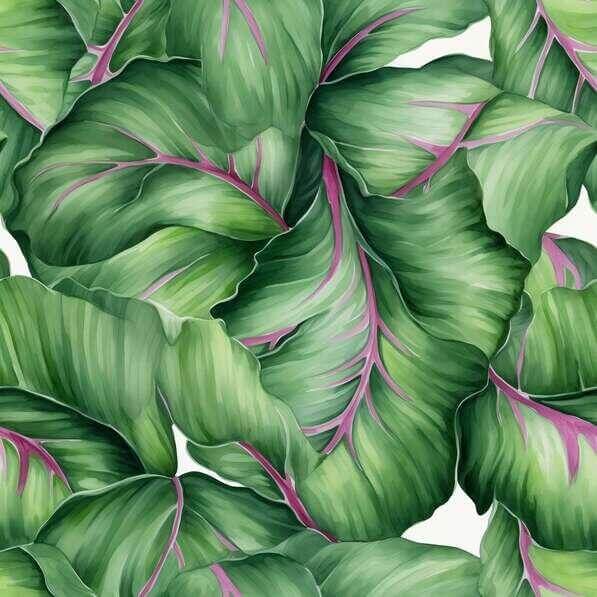 Download Seamless Green and Pink Cabbage Leaf Pattern on White ...