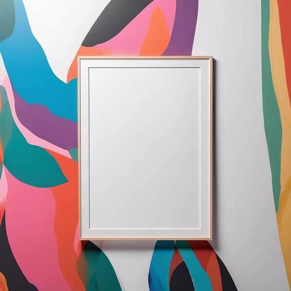 Download Blank Picture Frame on Colorful Abstract Wall Mockups Online ...