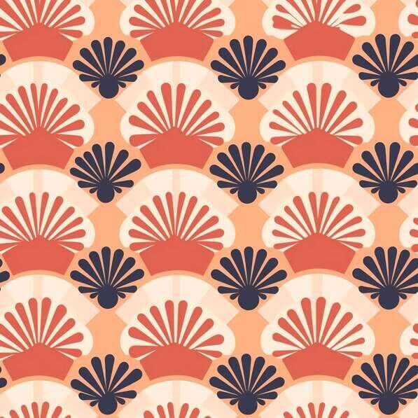 Download Orange and Black Fan-Shaped Seamless Pattern Patterns Online ...