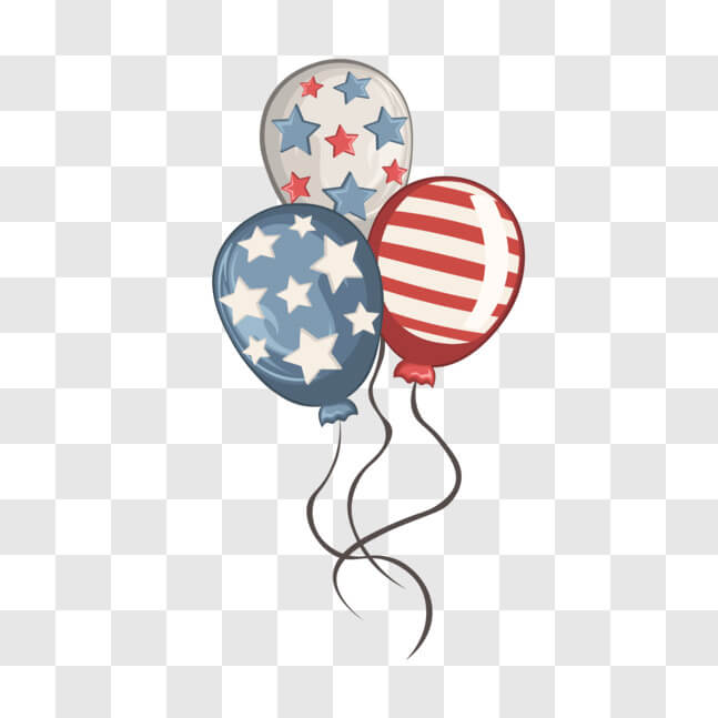 Download 4th of July Balloons - Red, White, and Blue with Stars and ...
