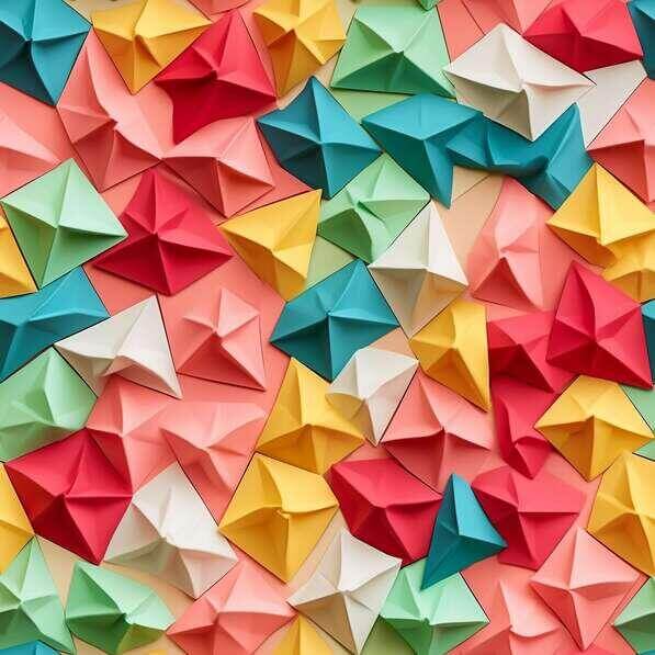 Download Colorful Origami Triangles Geometric Pattern Background ...