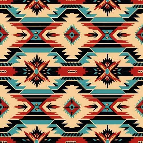 Download Seamless Native American-inspired Geometric Pattern in Red ...