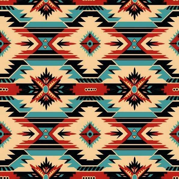Download Native American Navajo Pattern in Red, Blue, and Black ...