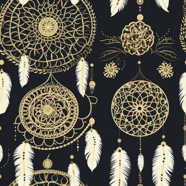 Download Black Dream Catchers with Feathers and Beads on White ...